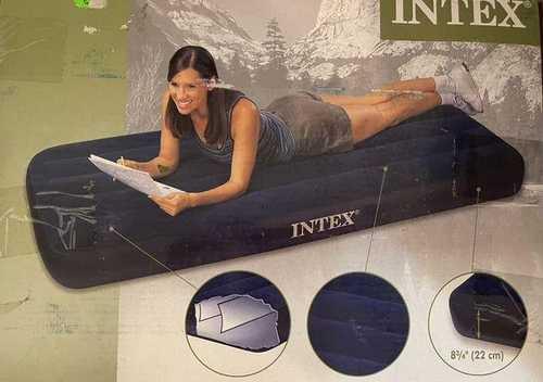 Надувной матрас intex, надувная подушка, насос