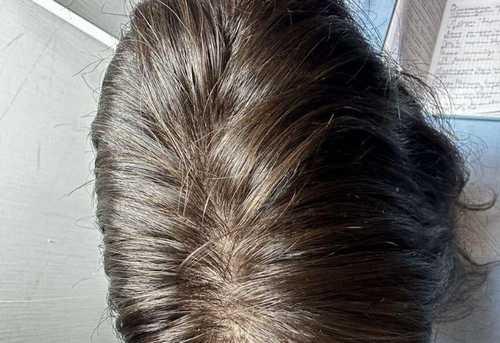 Парик натуральный волос 50 см с шелковой вставкой