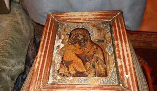Старинная икона Владимирская Богородица