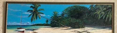 Картина маслом на холсте, кубинский пляж