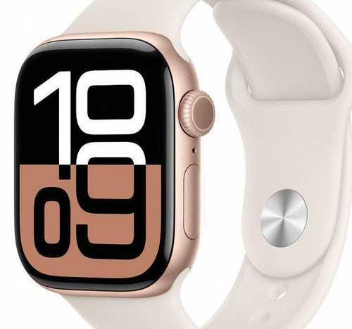 Смарт-часы Apple Watch Series 10 GPS 42мм Rose Gold Al Starlight Sport Band - S/M