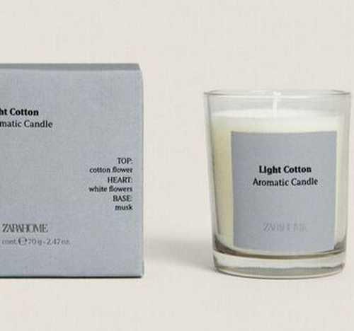 Zara home ароматическая свеча Light Cotton, 70 g