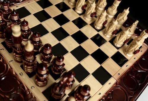 Шахматы Нарды Шашки 3 в 1 ручной работы
