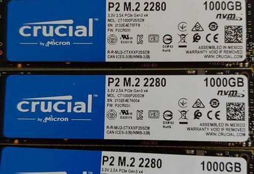 SSD crucial M.2 2280 P2 series 1.0 Тб PCI-E 3.0 x4