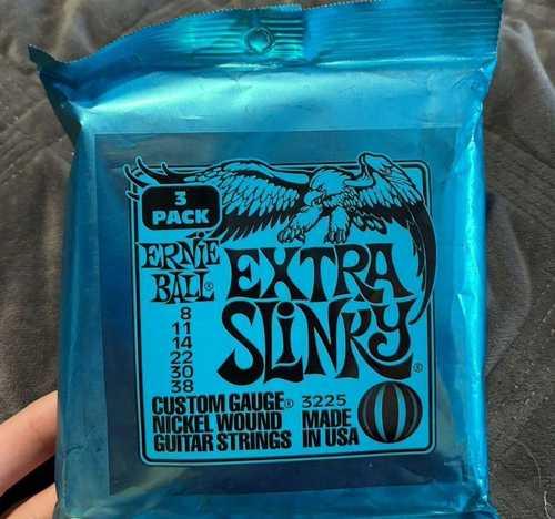 Струны ernie ball nickel slinky extra 3 pack 8-38