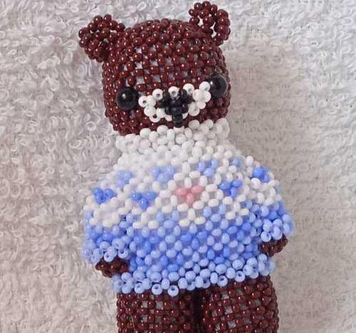 Амигуруми из бисера. Мишка из бисера