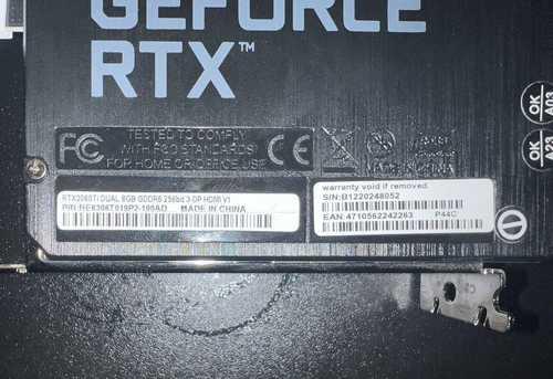 Видеокарта geforce rtx 3060 ti dual 8GB