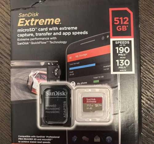 Карта памяти SanDisk Extreme microsdxc 512 гб