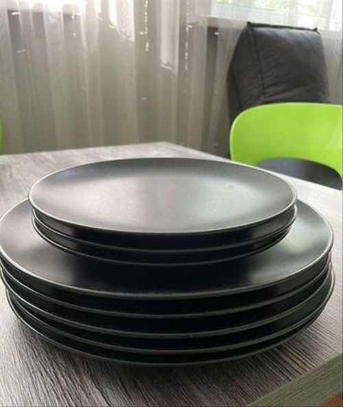 Тарелки IKEA черные