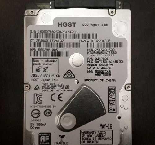 Жесткий диск / hgst 500 гб / HDD 2.5"