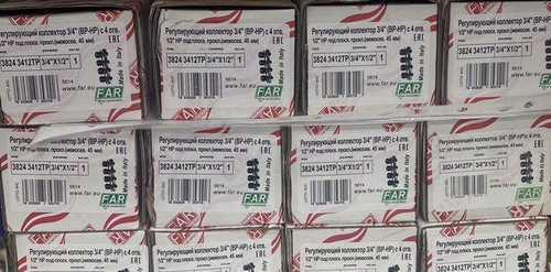 Коллектор Far 3/4:1/2 плоский на 4 выхода