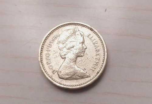 Монета 1 фунт Великобритания, 1984г