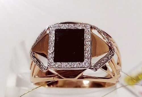 Золотое кольцо с ониксом 585 новое