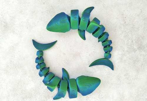 Антистресс-акула сине-зелёная