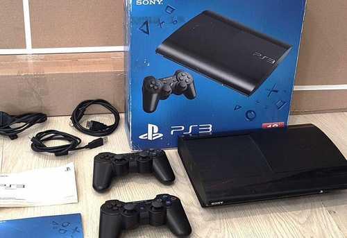 Прошитая Sony PS3 Super Slim 250GB +2 джоя +40 игр