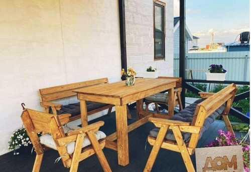 Комплект садовой мебели стол скамейка терасса
