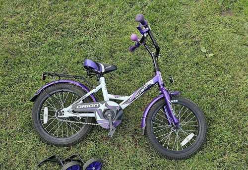 Детский велосипед rush hour Orion 16 фиолетовый
