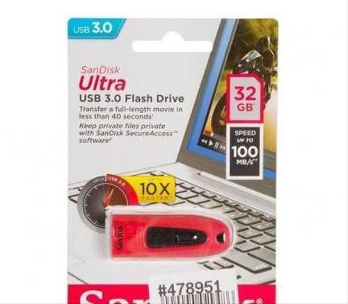 Флеш-накопитель (флешка) 32Gb SanDisk USB 3.0 sdcz