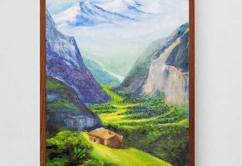 Картина "Горная долина" маслом 70х50