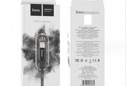 Кабель USB Hoco X14 Lightning, 2 м черный