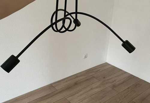 Люстра черная loft на три лампы стиль IKEA