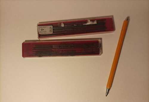 Цанговый карандаш 2мм с грифелями 2в 4в