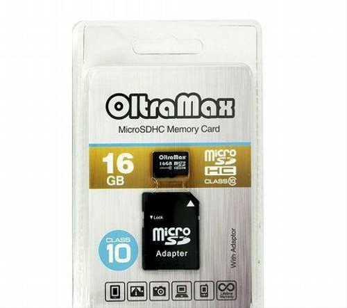 Карта памяти Micro sdhc 16 Gb OltraMax Class 10 c
