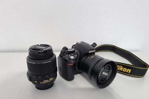 Фотоаппарат Nikon D3100 + 35mm 1.8, сумка и штатив