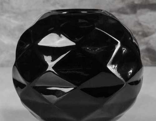 Ваза Сфера черный глянец 16см/3680360