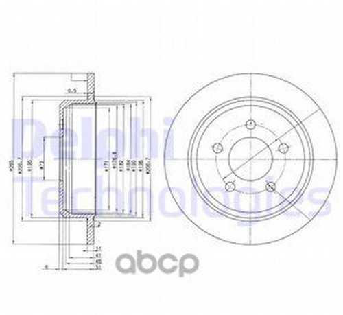 Диск тормозной jeep grand cherokee 92-99 задний