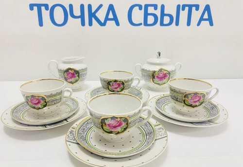 Чайный набор Роза в Медальоне лфз фарфор СССР