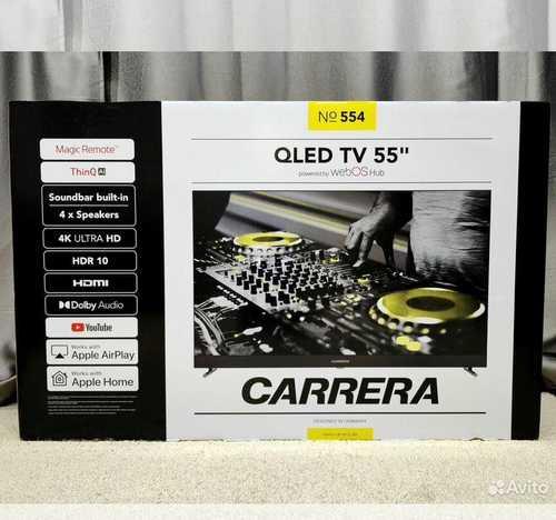 Телевизор с саундбаром qled 4K 55" Carrera