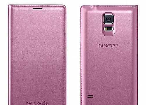 Оригинал Чехол Flip Wallet для Samsung S5 (pink)