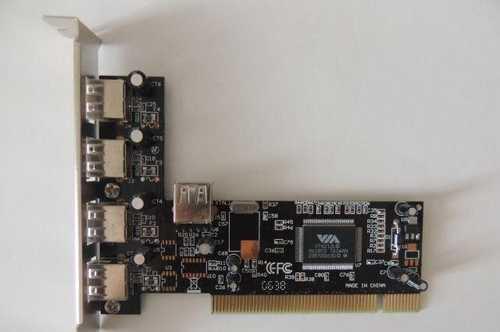 Контроллер PCI USB 2.0 на 4+1 порта на VIA6212