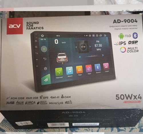 Автомагнитола ACV AD9004, 9 / 2din 32GB/2GB