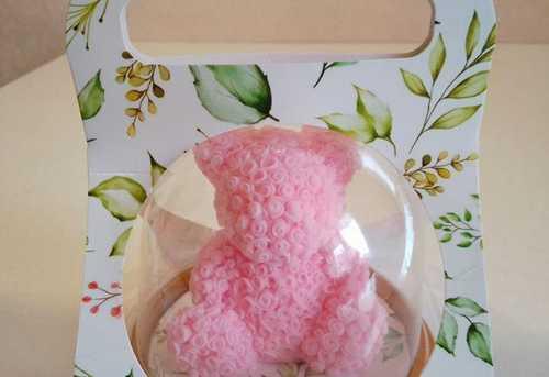 Мыло ручной работы (мишка из роз)