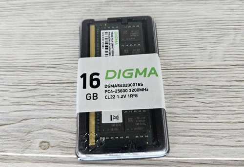 Digma DDR4 16гб 3200мгц, для ноутбуков SO-dimm