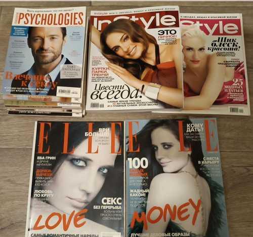 Журналы Instyle, Psychologies, Elle