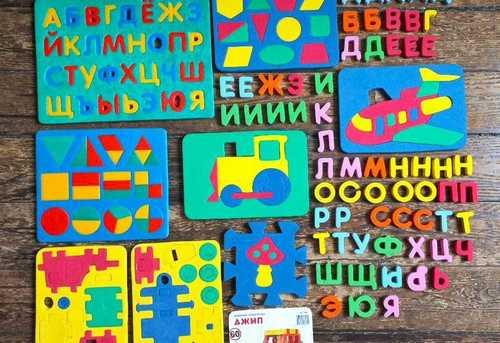 Гибкие пазлы для малышей: буквы, транспорт, фигуры