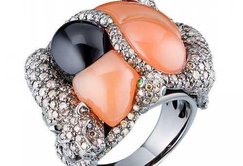 Кольцо Hand Made Сornelian & Tsavorite & Diamonds