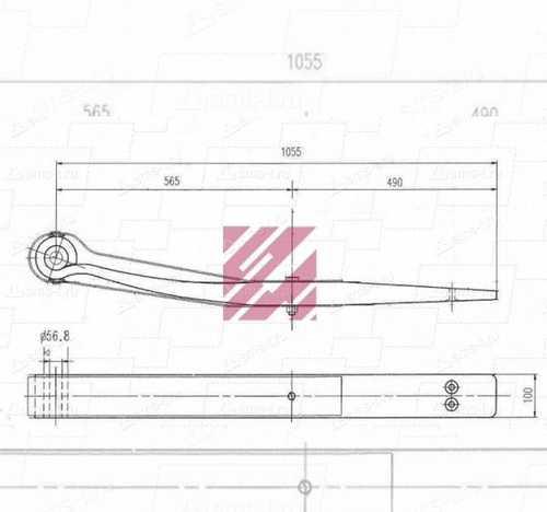 Полурессора schmitz 1-а лист прям 572*490 M1058100
