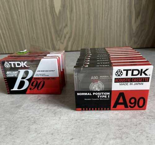 Аудиокассеты TDK A90 и B90