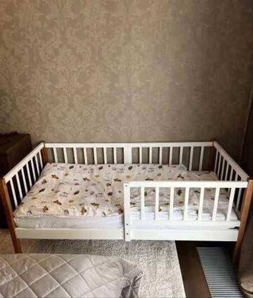 Кроватка с бортиком Лисенок детская из натуральног
