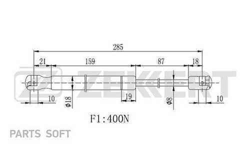 Zekkert GF2403 Амортизатор капота zekkert GF2403 V
