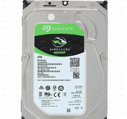 2 тб Жесткий диск Seagate BarraCuda