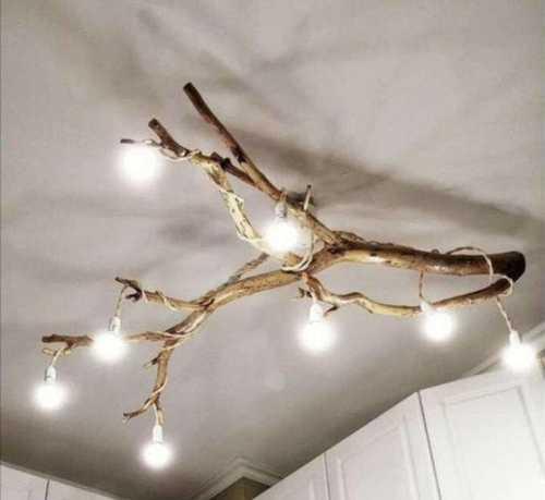 Интерьерные светильники из натурального дерева