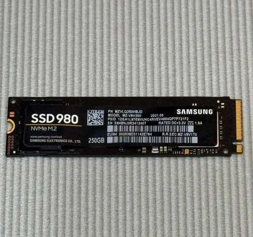 SSD Samsung 980 250gb nvme m.2