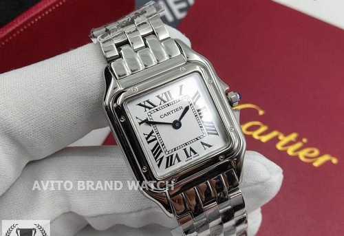 Часы женские Cartier 27 mm стальные новые сапфир