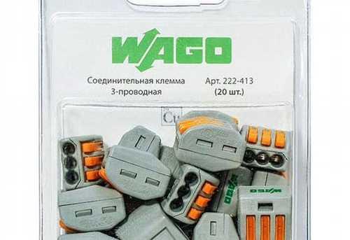 Трехпроводная соединительная клемма wago 222-413