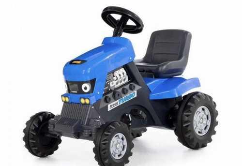 Каталка-трактор с педалями "Turbo" синяя 84620